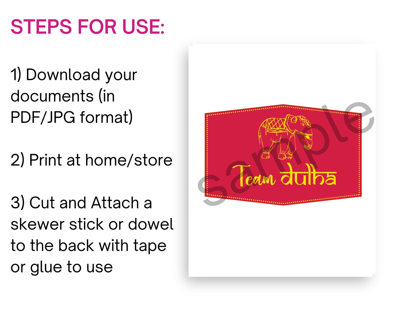 Indian Wedding Photo Props, Desi Wedding Props, DIY Desi Shadi Photo ...