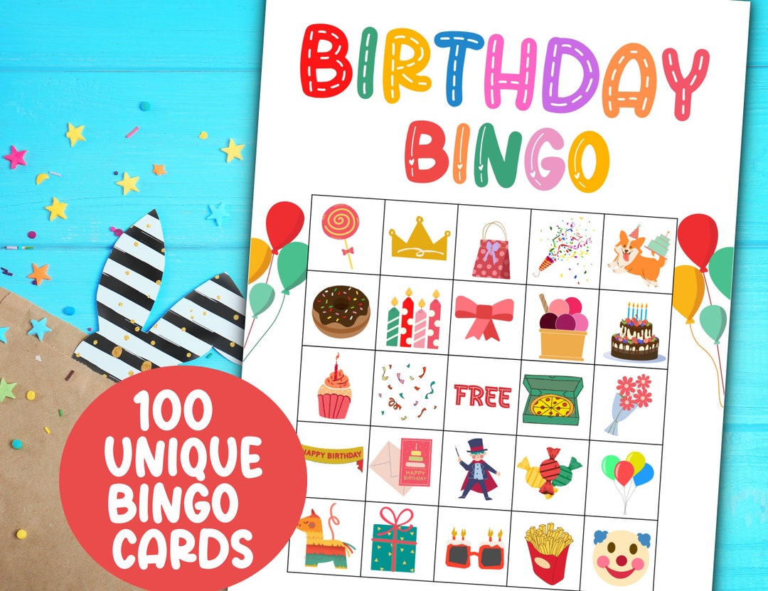 Birthday Bingo, Kids Birthday Party Game, Printable Bingo Game, Fun ...