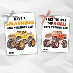 Monster Truck Valentines Cards Printable, Boy Valentine Cards ...