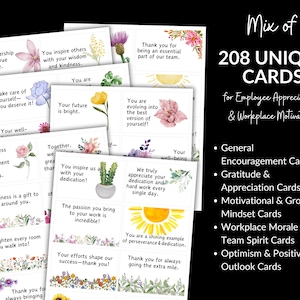 Gratitude Cards Printable, Employee Appreciation Encouraging Notes for ...