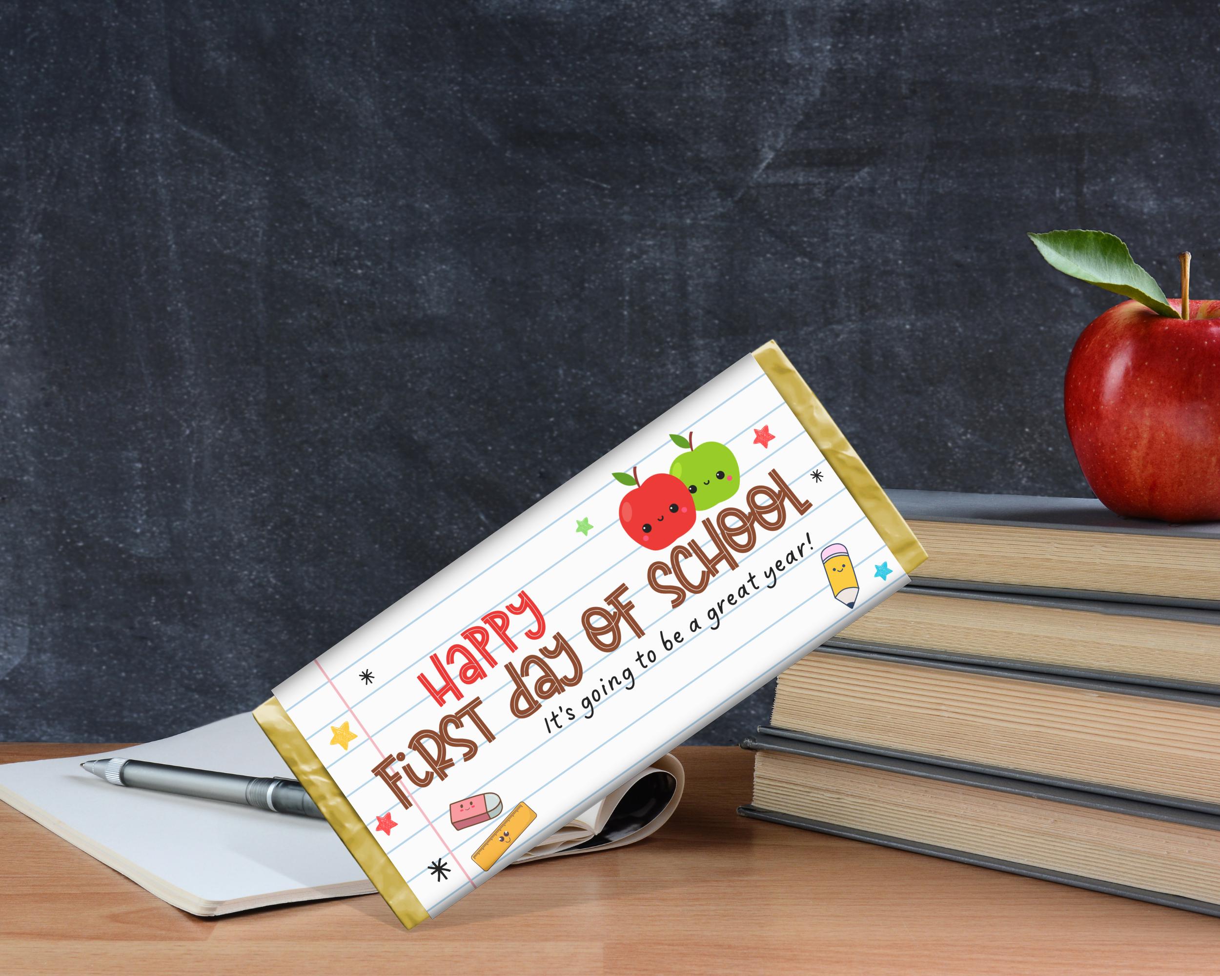 Back to School Chocolate Bar Wrapper, Candy Bar Wrapper, First Day of ...