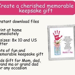 Flower Handprint Craft Art, Mother's Day Poem Handprint Craft ...