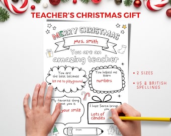 Teacher Christmas Gifts Printable, Teacher Appreciation Gift, Teacher ...