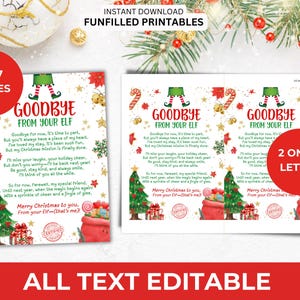 Elf Goodbye Letter, Editable Elf Departure Letter, Christmas Elf ...