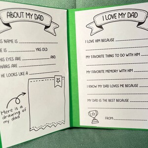 Printable Coloring Happy Father's Day Card, All About Dad Fill in the ...