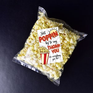 Popcorn Gift Tag, Popcorn Appreciation Tag, Poppin by to Say Popcorn ...