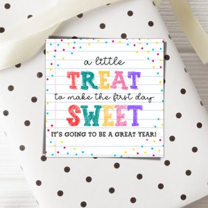 First Day of School Treat Tag, Back to School Treat Tag, Teacher Treats ...