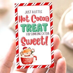 Hot Cocoa Christmas Gift Tag, Hot Chocolate Mix Christmas Treat Tag ...