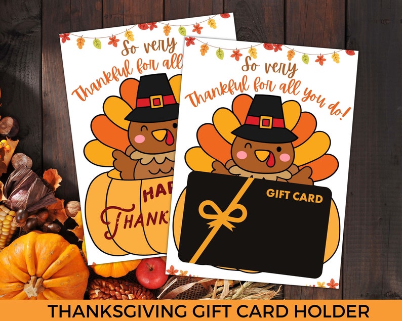 Thanksgiving Gift Card Holder Printable, so Very Thankful Gift Card ...