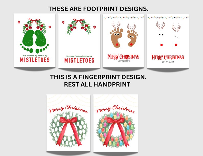 Christmas Handprint Art Bundle, 2O25 Holiday Handprint Keepsake for ...