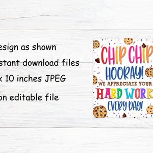 Cookie Staff Appreciation Sign, Teacher Appreciation Printable, Chip ...