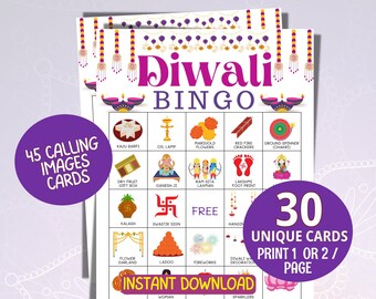 Diwali Game, Diwali Bingo, Diwali Party Games, 30 Diwali Bingo Cards ...