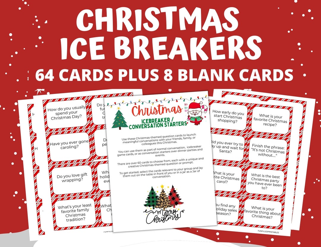 Christmas Icebreaker Game Questions, Conversation Starters Cards, Fun ...