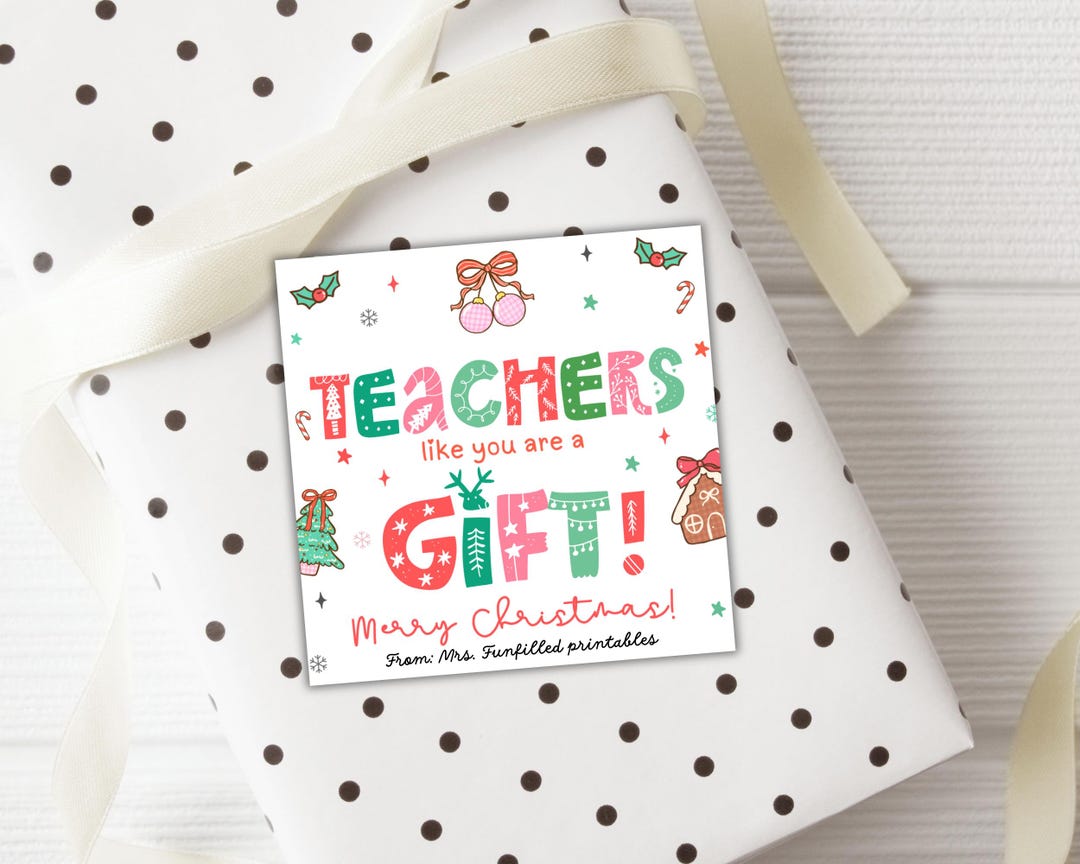 Pink Teacher Christmas Gift Tags, Teachers Like You Are Gift Teacher ...