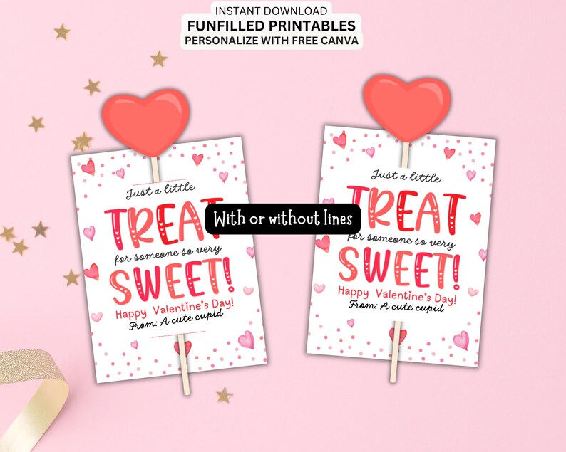 Valentine Lollipop Holder Printable Valentine Sucker Holder, Classroom ...