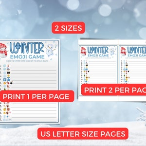 Winter Emoji Game, Printable Winter Games, Fun Winter Activities for ...