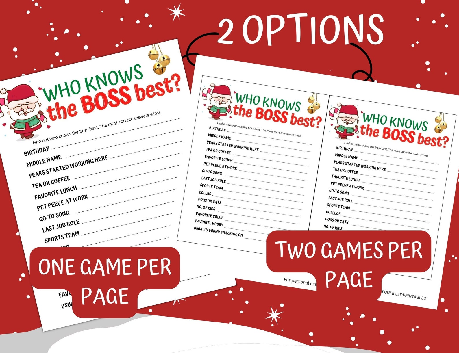 Who Knows the Boss Best Holiday Office Party Game Printable, Fun ...