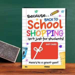 First Day of School Gift Card Holder, Back to School Teacher Gift Card ...
