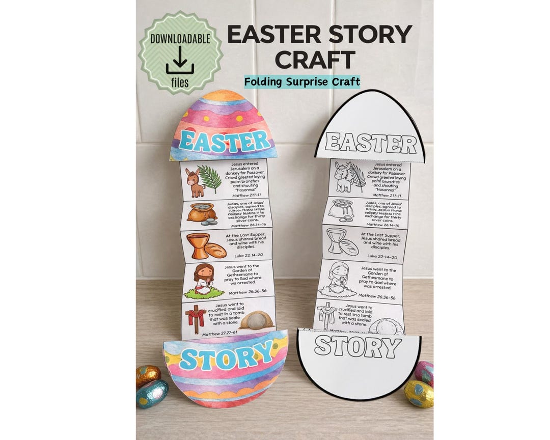 Easter Story Craft, Holy Week Timeline Craft Activity, Easter Sunday ...