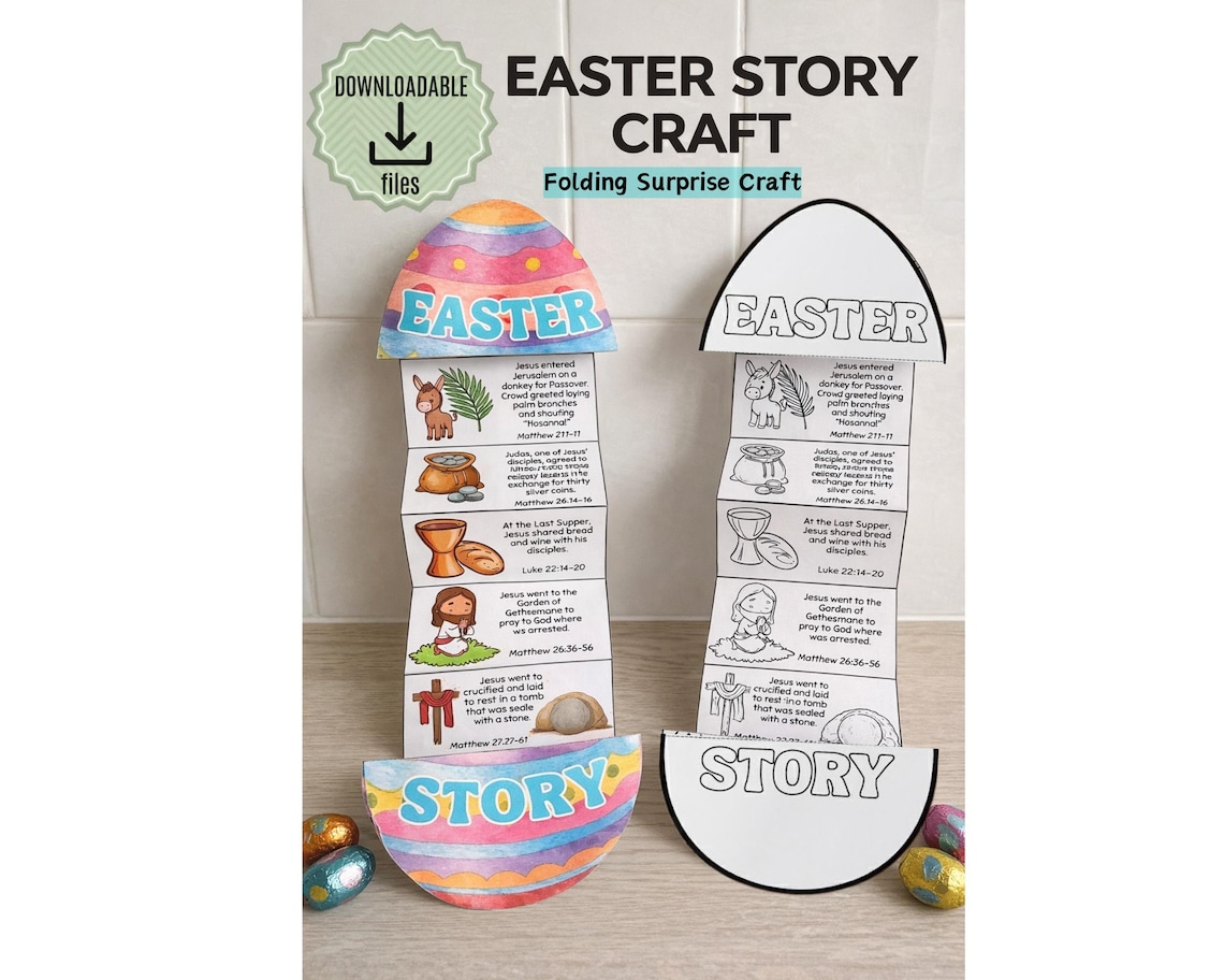 Easter Story Craft, Holy Week Timeline Craft Activity, Easter Sunday ...