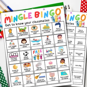 Back to School Bingo, Mix and Mingle Bingo, Get to Know You Icebreaker ...