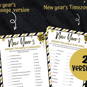 New Years Trivia Game, New Years Eve Party Game, New Years World, Fun ...