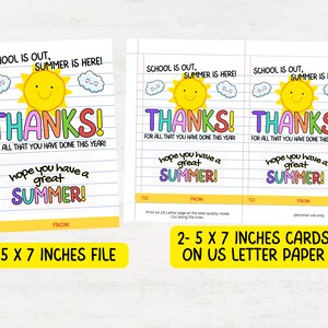End of Year Teachers Gift Card Holder for Summer, End of School Teacher ...