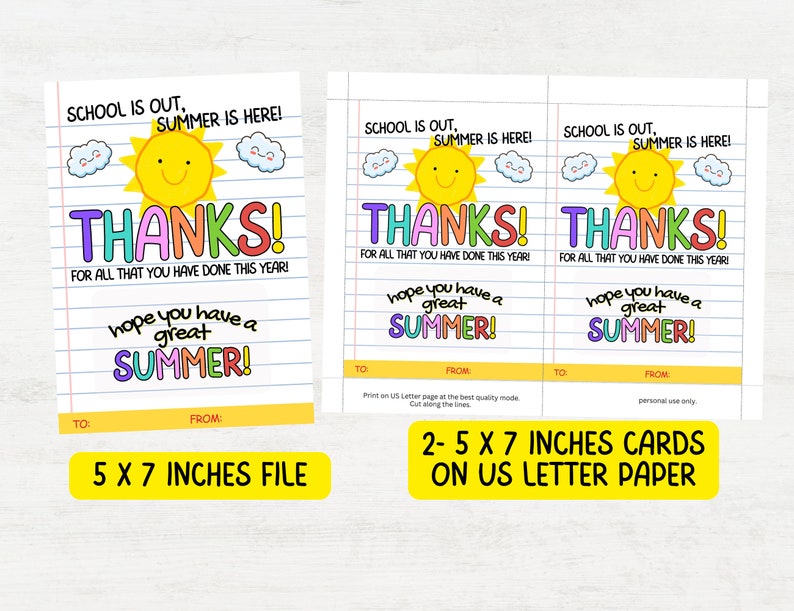 End of Year Teachers Gift Card Holder for Summer, End of School Teacher ...