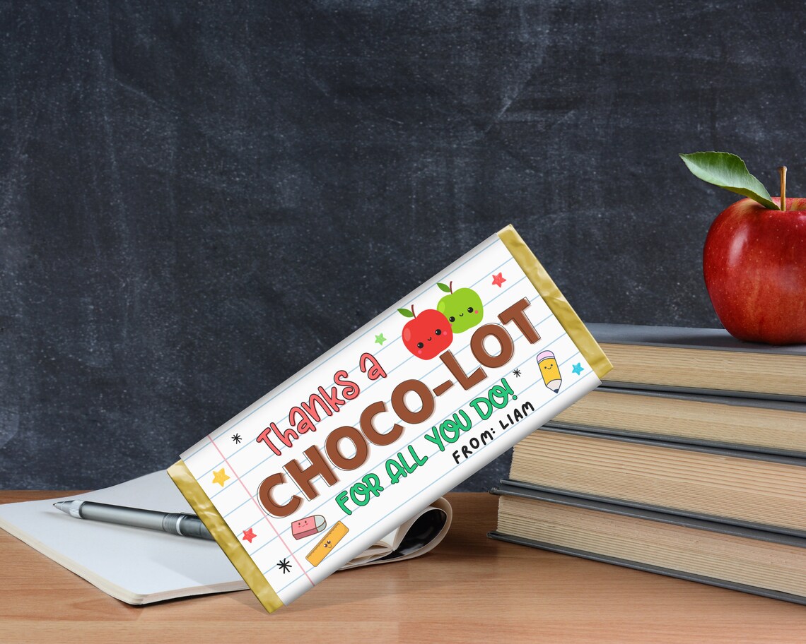 Teacher Chocolate Bar Wrapper Teacher Appreciation Candy Wrap, Thank ...