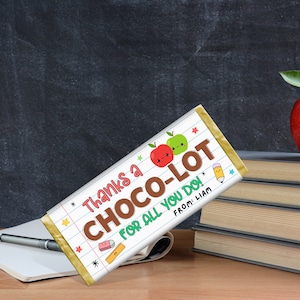 Teacher Chocolate Bar Wrapper Teacher Appreciation Candy Wrap, Thank ...