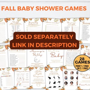 100 Pumpkin Fall Baby Shower Bingo Cards Printable, Autumn Fall Baby ...