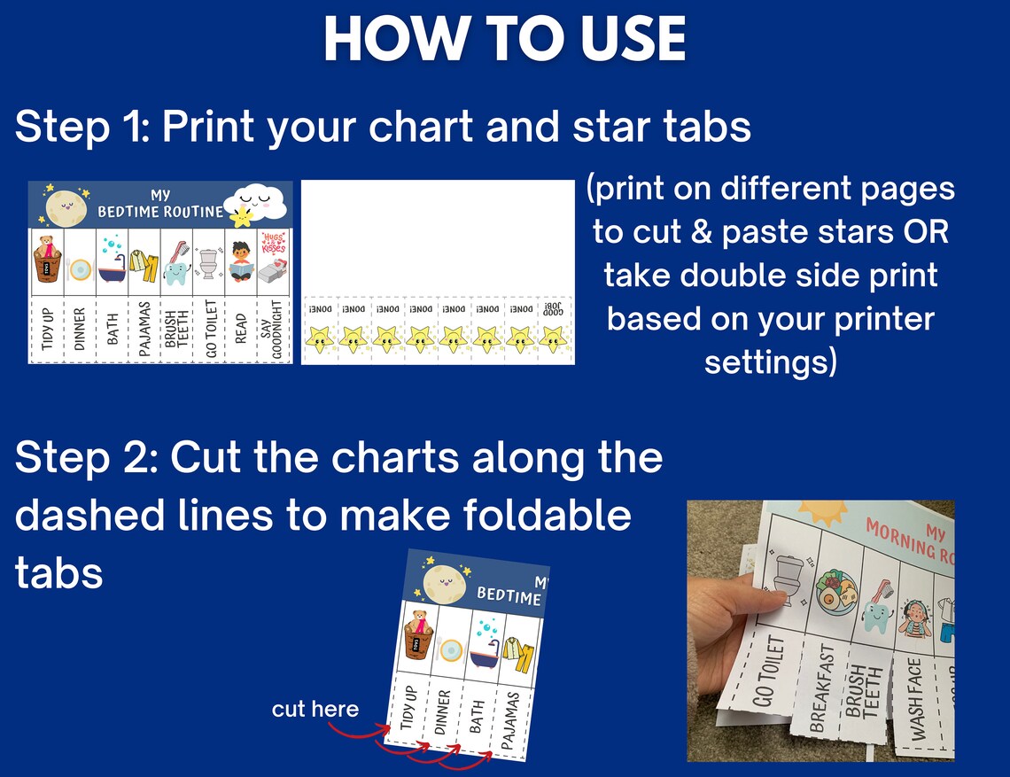 Custom Visual Morning Routine Chart for Kids Toddler Routine - Etsy