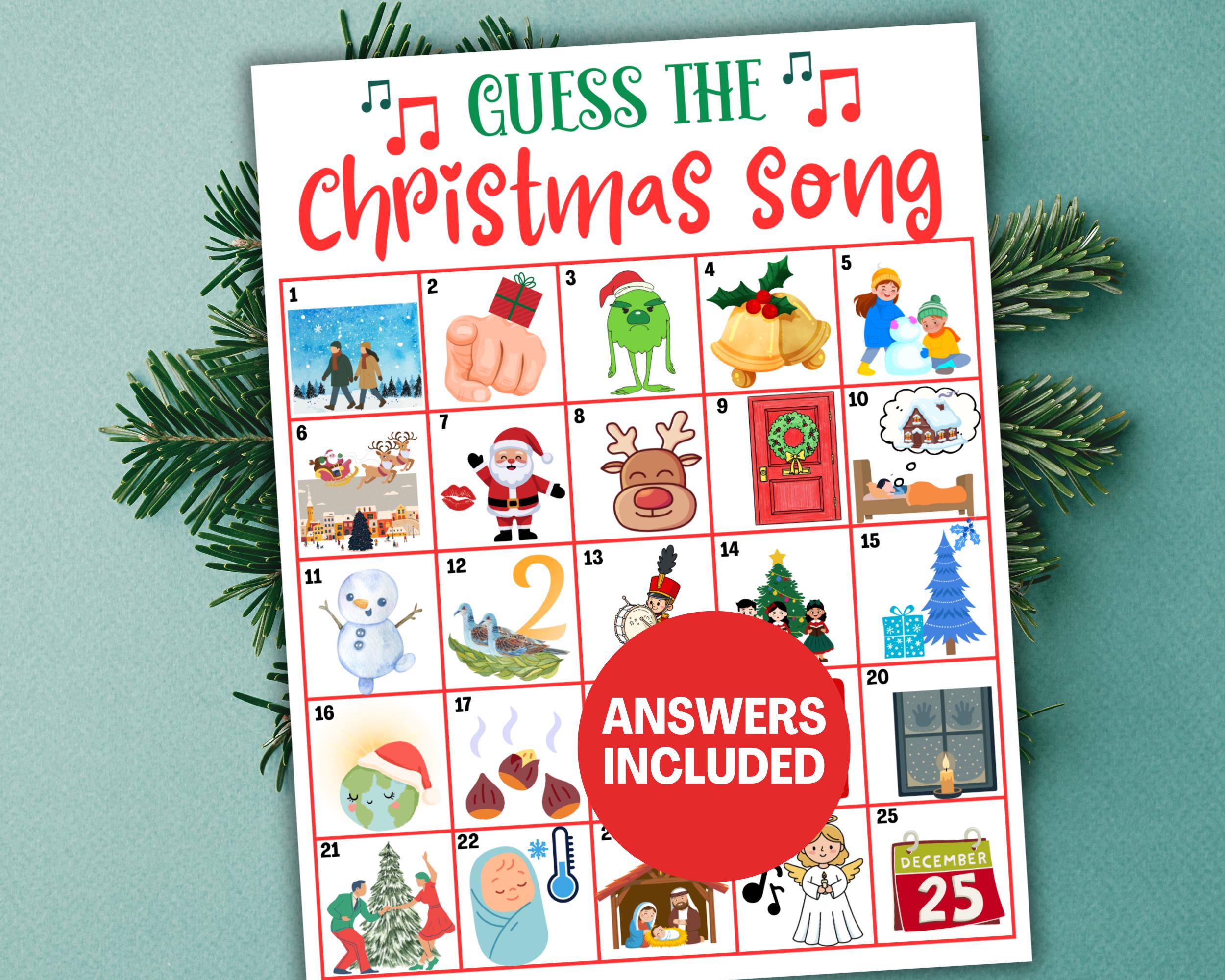 Christmas Song Trivia Game, Guess the Christmas Song Game/ Song Quiz ...