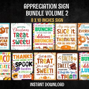 Appreciation Sign Bundle, Staff Appreciation, Teacher Appreciation ...