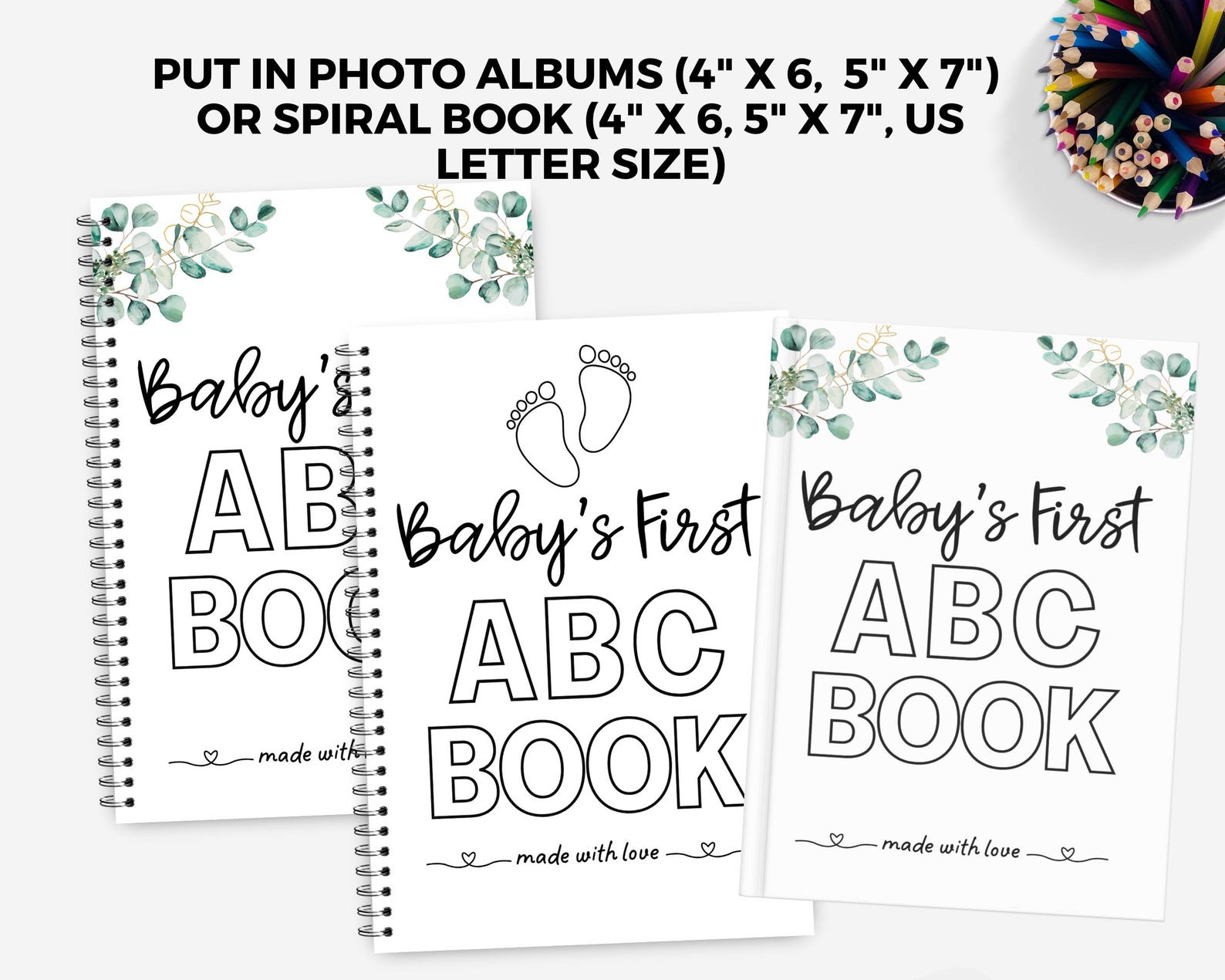 ABC Baby Shower Coloring Book, Baby's First ABC Book, Baby Alphabet ...