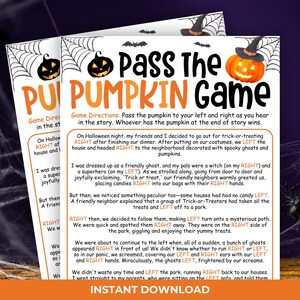 Halloween Pass the Pumpkin Game Story, Left Right Halloween Games for ...