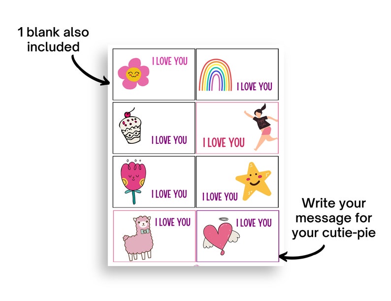 Lunch Box Notes for Kids Lunchbox Notes for Girls Positive - Etsy