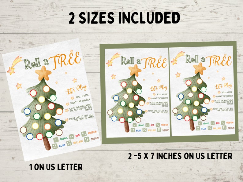 Roll A Christmas Tree Dice Game, Printable Christmas Games for Kids ...