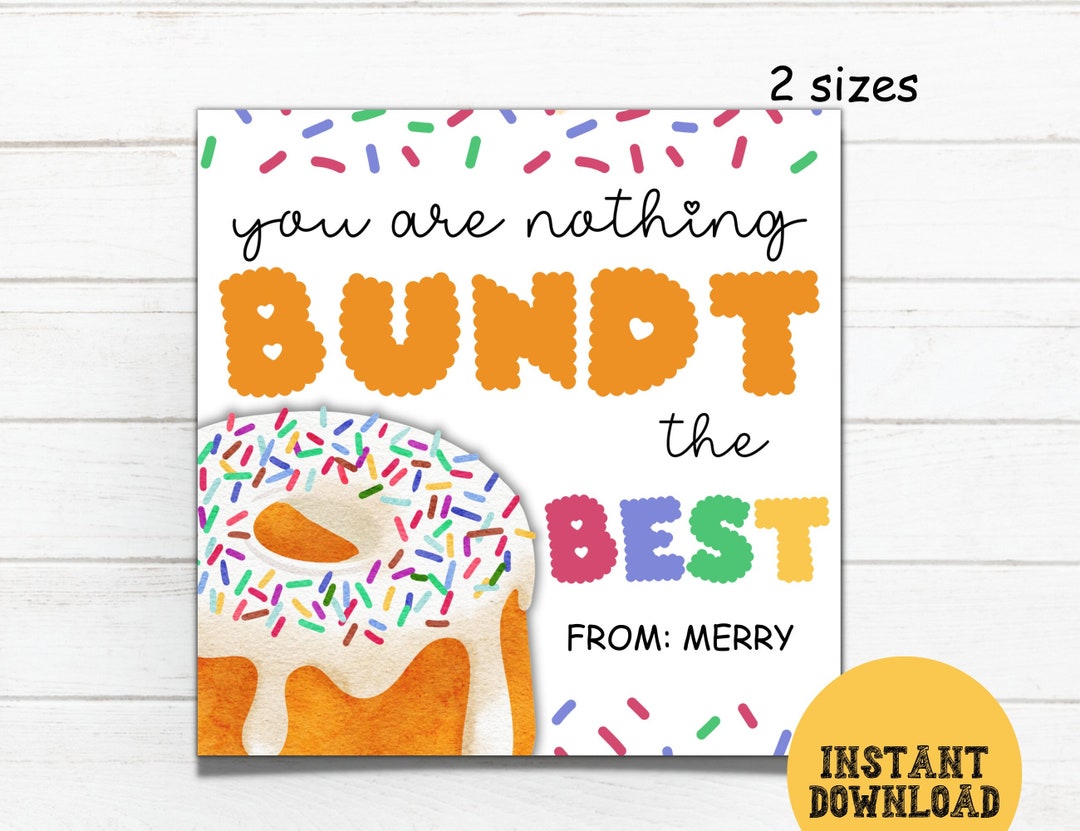 Bundt Cake Tag, Teacher Appreciation Tag, Coworkers Team Staff Employee ...