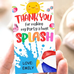 Summer Pool Party Favors Tag, Summer Themed Birthday Party Favors, Kids ...