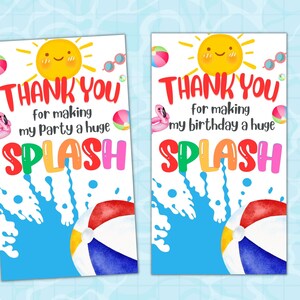Summer Pool Party Favors Tag, Summer Themed Birthday Party Favors, Kids ...