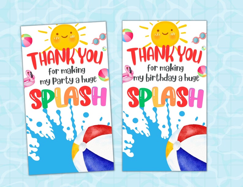 Summer Pool Party Favors Tag, Summer Themed Birthday Party Favors, Kids ...