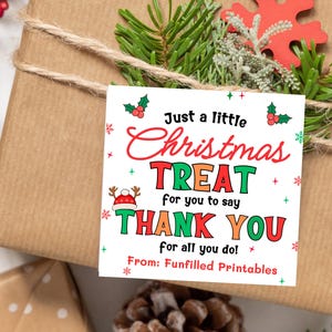 Holiday Appreciation Tags, Thank You Christmas Tag, Essential Staff ...