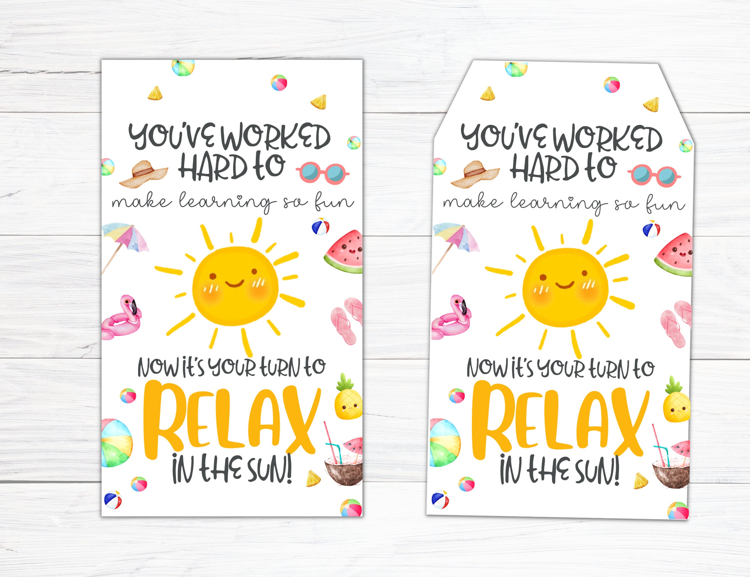 End of Year Teacher Gift Tag, Summer Teacher Gift Tag, Teacher Beach ...