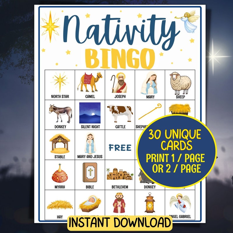 Nativity Bingo - Etsy