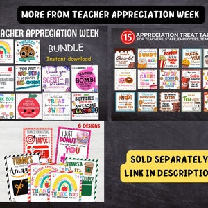 Teacher Appreciation Gifts Tag Bundle, Appreciation Week Gift for ...