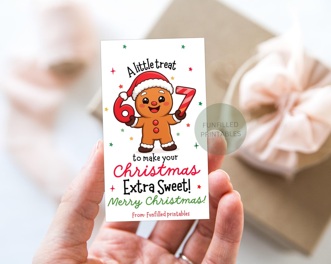 67 Christmas Tag, Gingerbread Gift Tag, Kids Christmas Tags 6 7 Sweet ...