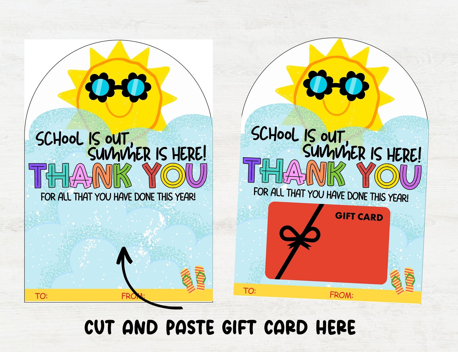 End of Year Teacher Gift Card Holder, Teacher Summer Gift, Last Day of ...