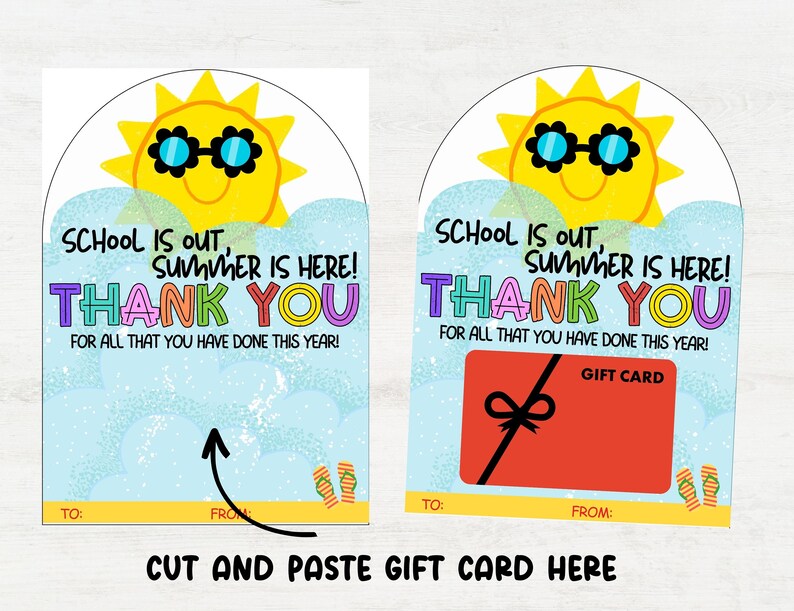 End of Year Teacher Gift Card Holder, Teacher Summer Gift, Last Day of ...