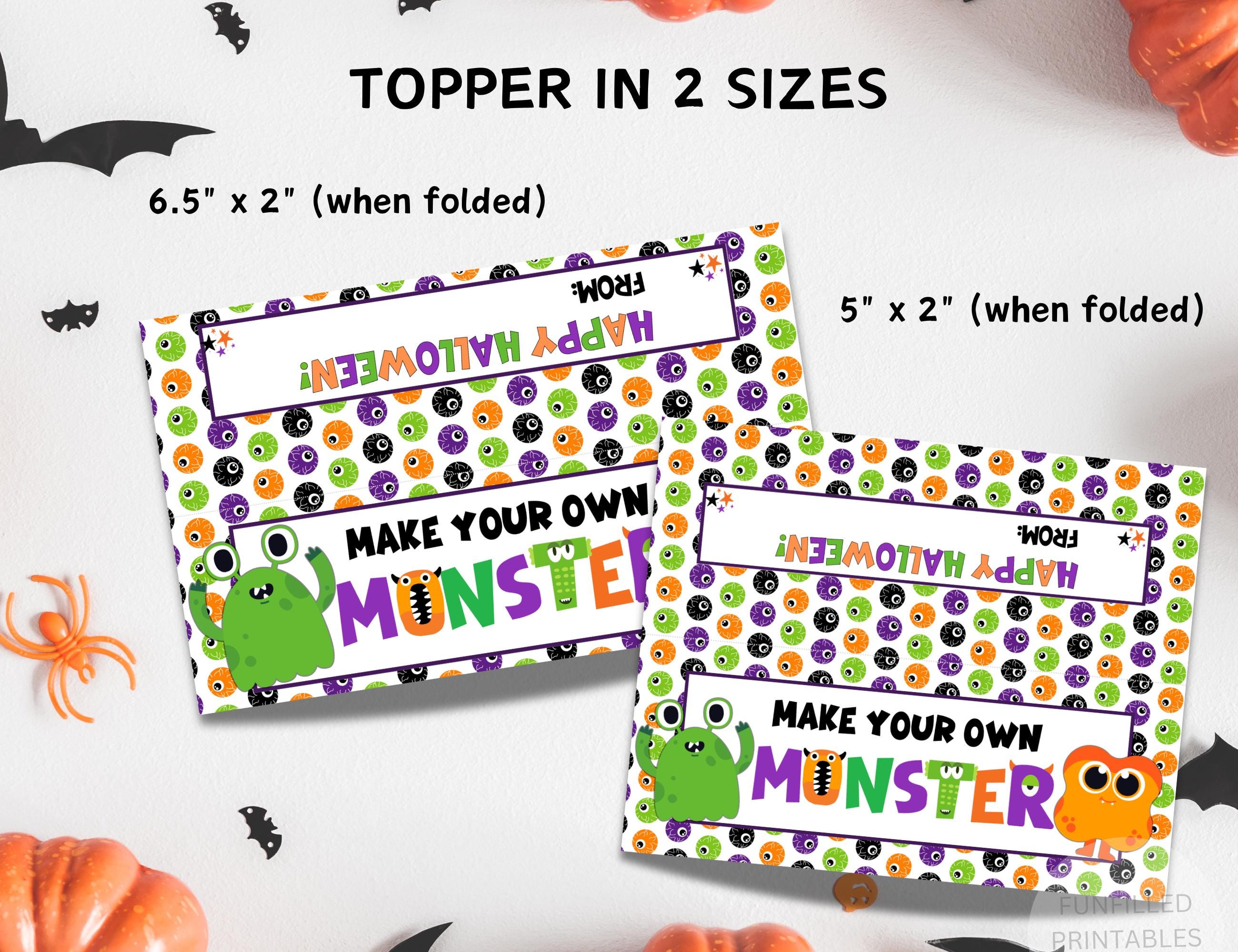 Halloween Make Your Own Monster Bag Topper Printable, Halloween Bag ...